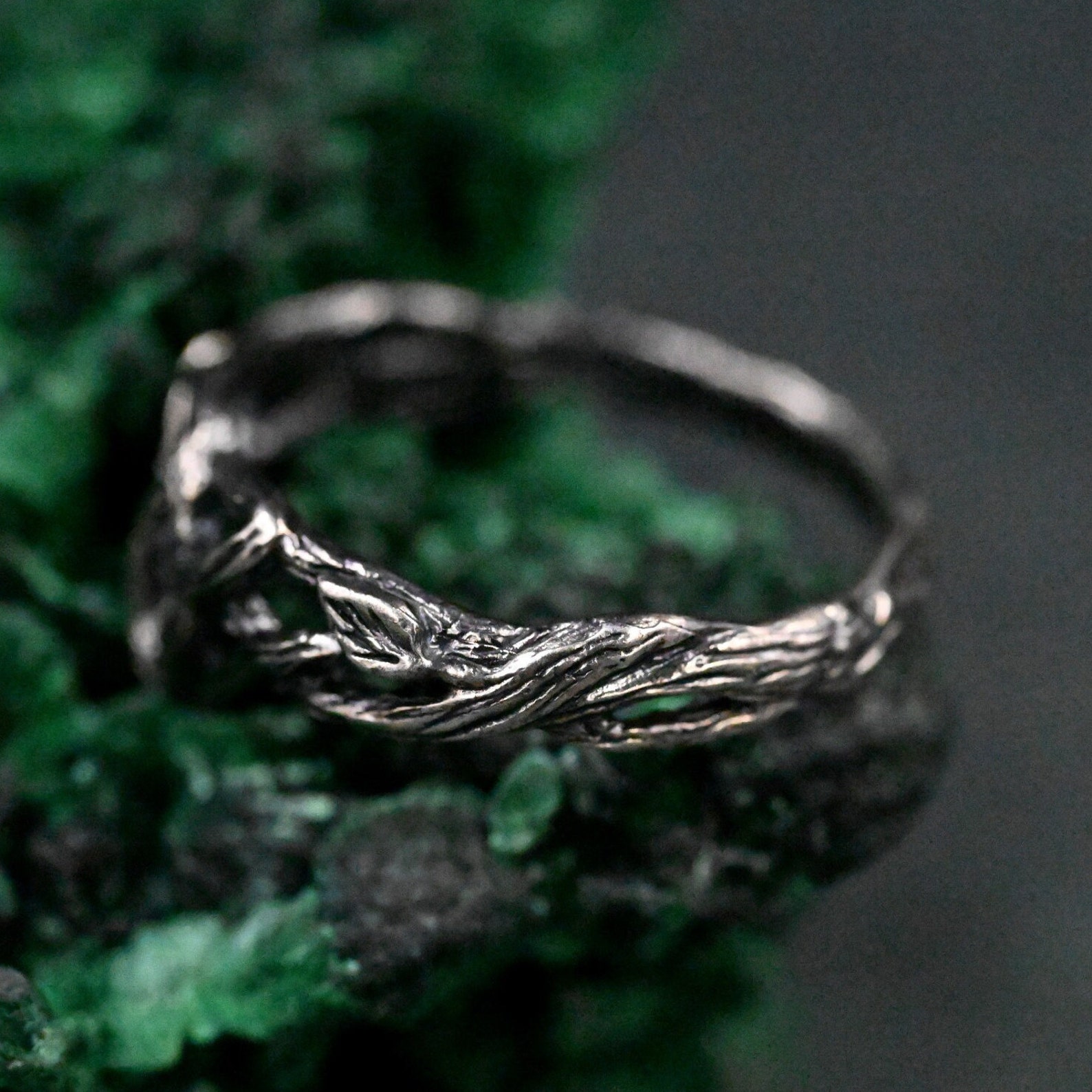 Artisanal Silver Tree Ring - Nature-inspired Design, Handcrafted Unique ...