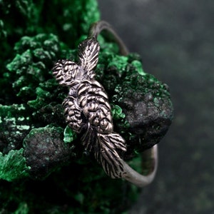 Handcrafted Pine Cone Ring - Elegant Sterling Silver Nature-inspired ...