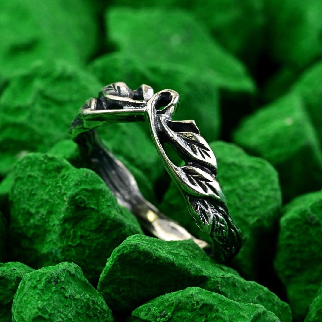 Silver Leaf Ring – Nature Inspired Woodland Jewelry, Boho Sterling ...
