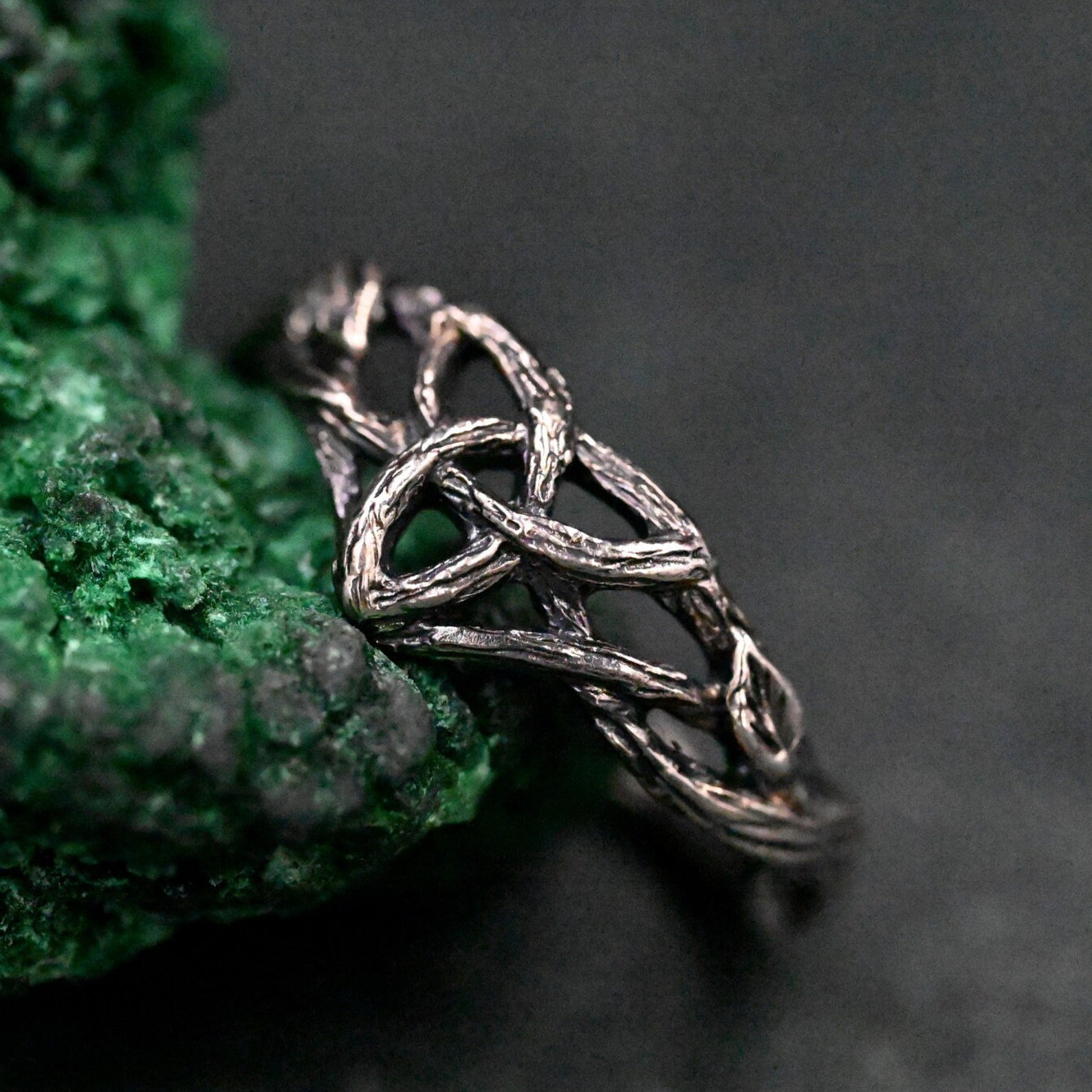 Artisanal Silver Tree Ring - Nature-inspired Design, Handcrafted Unique ...