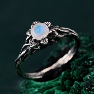 Woodland Whispers Ring, Enchanted Forest Ring, Blossom Twig Ring, Whimsical Vine Ring, Unique ...