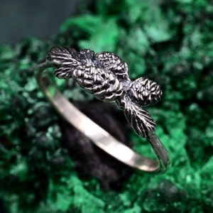 Handcrafted Pine Cone Ring - Elegant Sterling Silver Nature-inspired ...