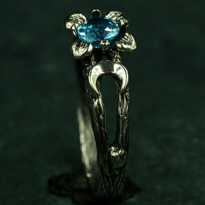 Mystic Topaz Lunar Ring Triple Moon Goddess Ring Silver Moon - Etsy