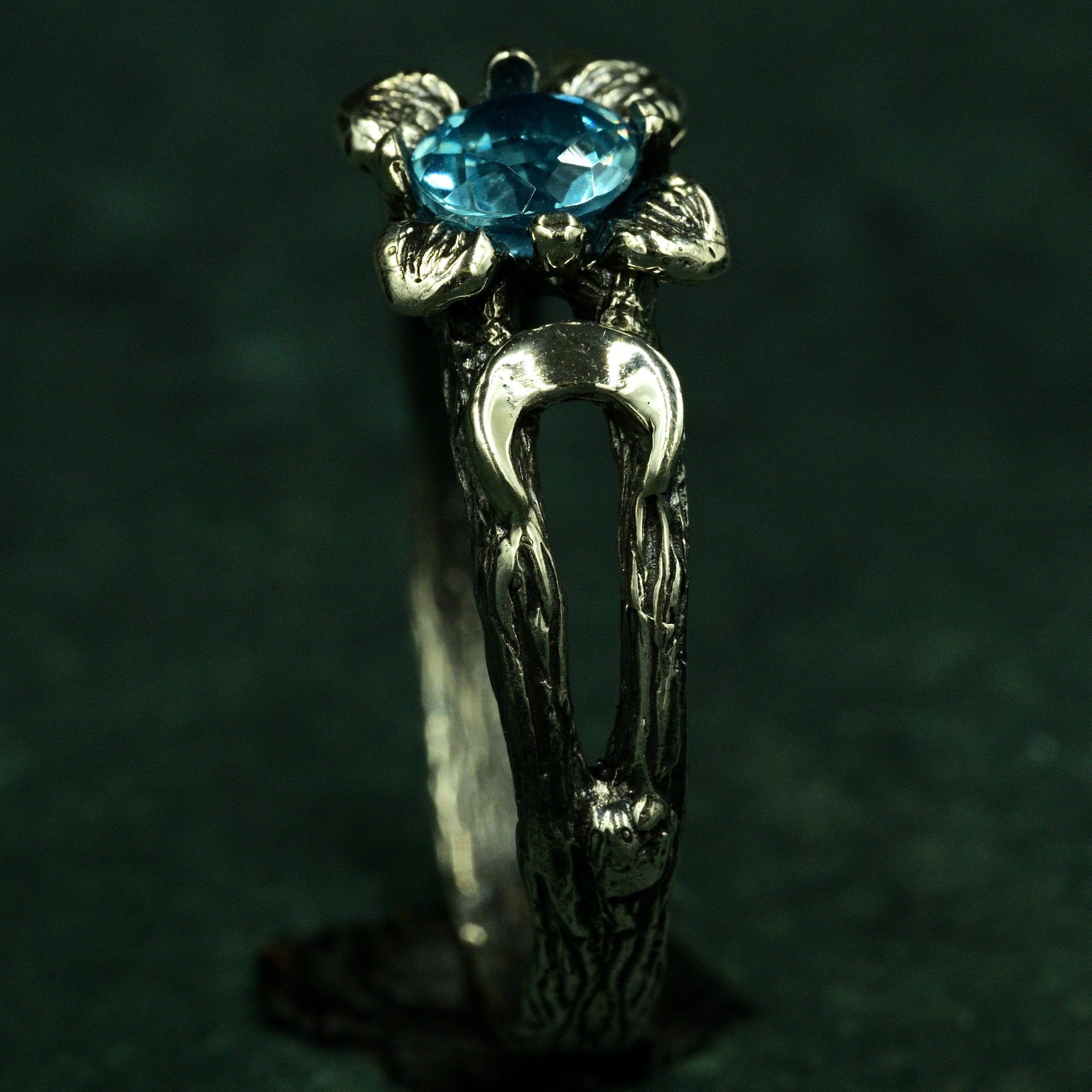 Mystic Topaz Lunar Ring Triple Moon Goddess Ring Silver Moon - Etsy