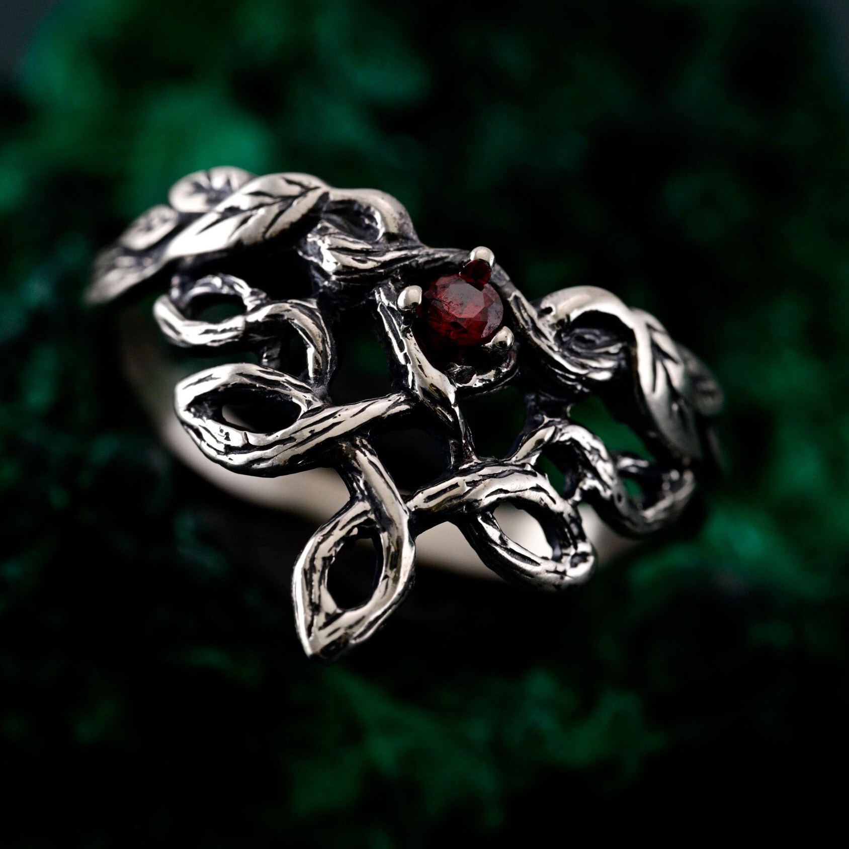 Enchanted Forest Ring, Braided Silver Band, Fantasy Engagement Ring ...