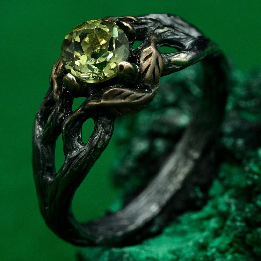 Mystical Forest Ring, Forest Ring With Peridot, Ring of Natural Beauty ...