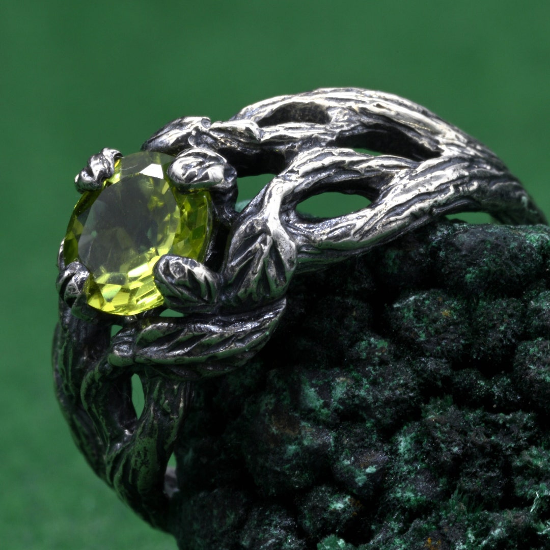 Branch of Love: Unique Branch Design Ring With Stone Perfect - Etsy