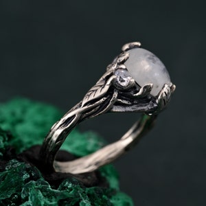 Silver Fairy Engagement Ring - Ethereal Forest Design, Mystical Tree ...
