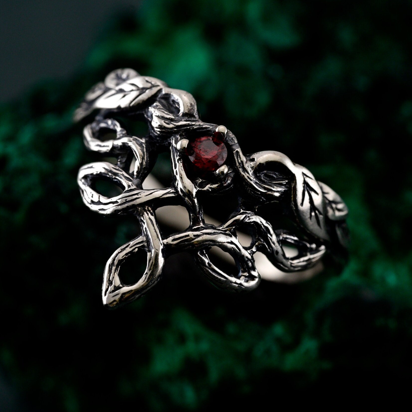 Enchanted Forest Ring, Braided Silver Band, Fantasy Engagement Ring ...