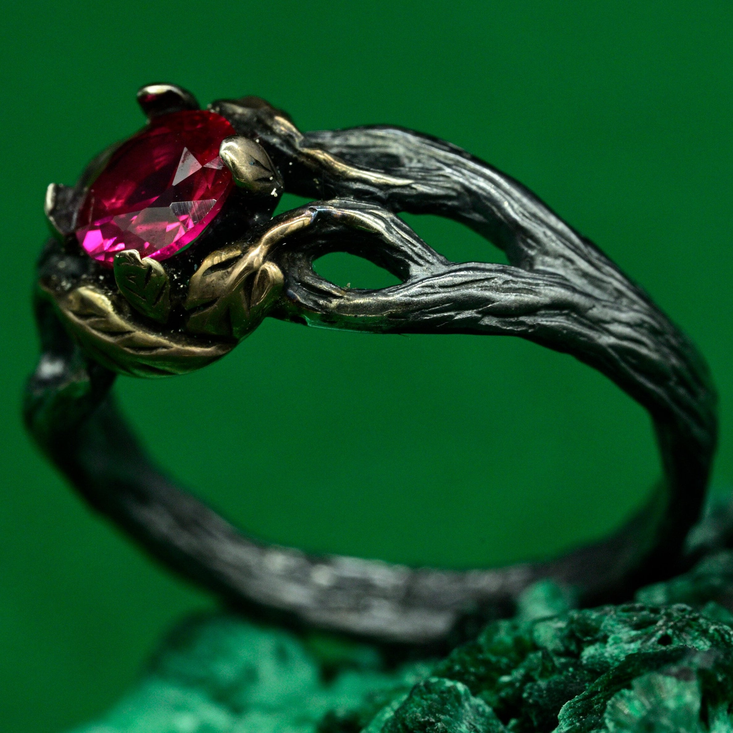 Mystical Forest Ring, Forest Ring With Ruby, Ring of Natural Beauty ...