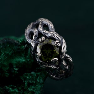 Woodland Elegance Ring, Silver Tree Bark Band, Nature's Texture Ring ...