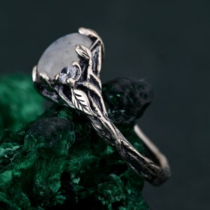 Silver Fairy Engagement Ring - Ethereal Forest Design, Mystical Tree ...