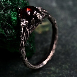 Vintage Fairycore Silver Band - Enchanted Forest Mystical Ring, Unique ...