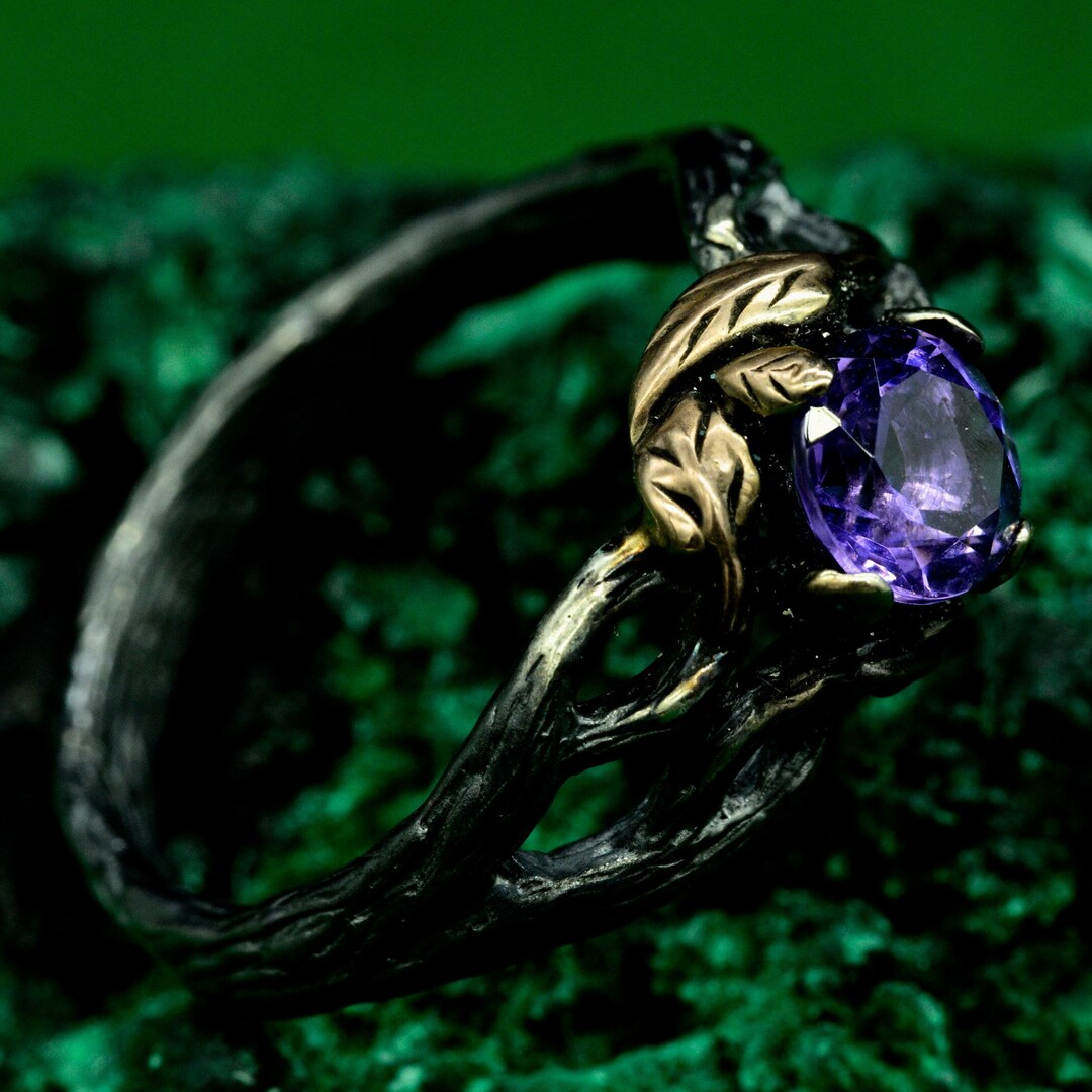 Forest Ring With Amethyst, Ring of Natural Beauty, Ring With Branch and ...