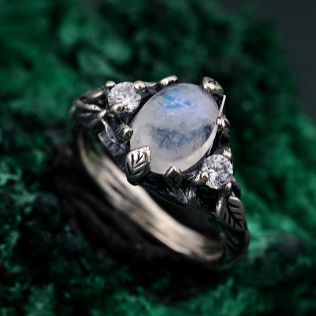 Silver Fairy Engagement Ring - Ethereal Forest Design, Mystical Tree ...