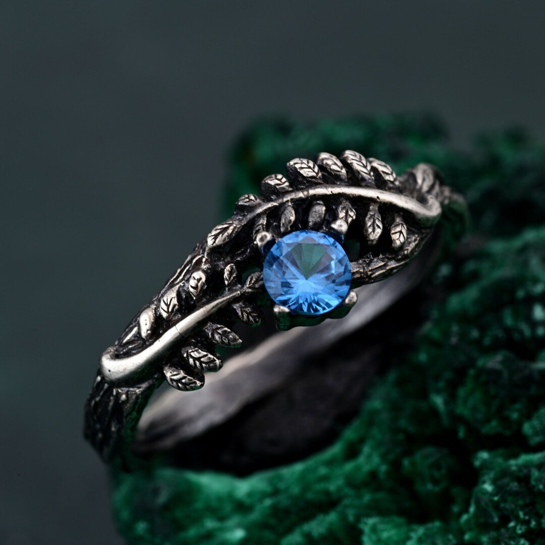 Topaz Fern Branchlet Ring, Whispering Fern Ring, Twig and Fern Ring ...