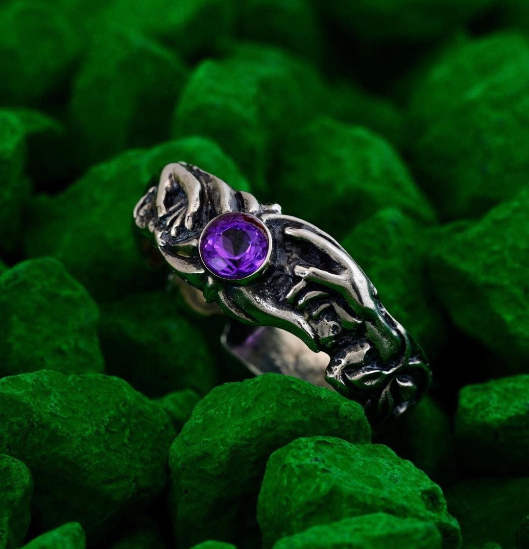 Sterling Silver Adam and Eve Ring - Handmade Nature-inspired Jewelry ...