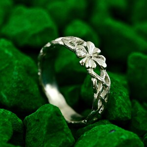Sterling Silver Four-leaf Clover Ring, Lucky Shamrock Celtic Band ...