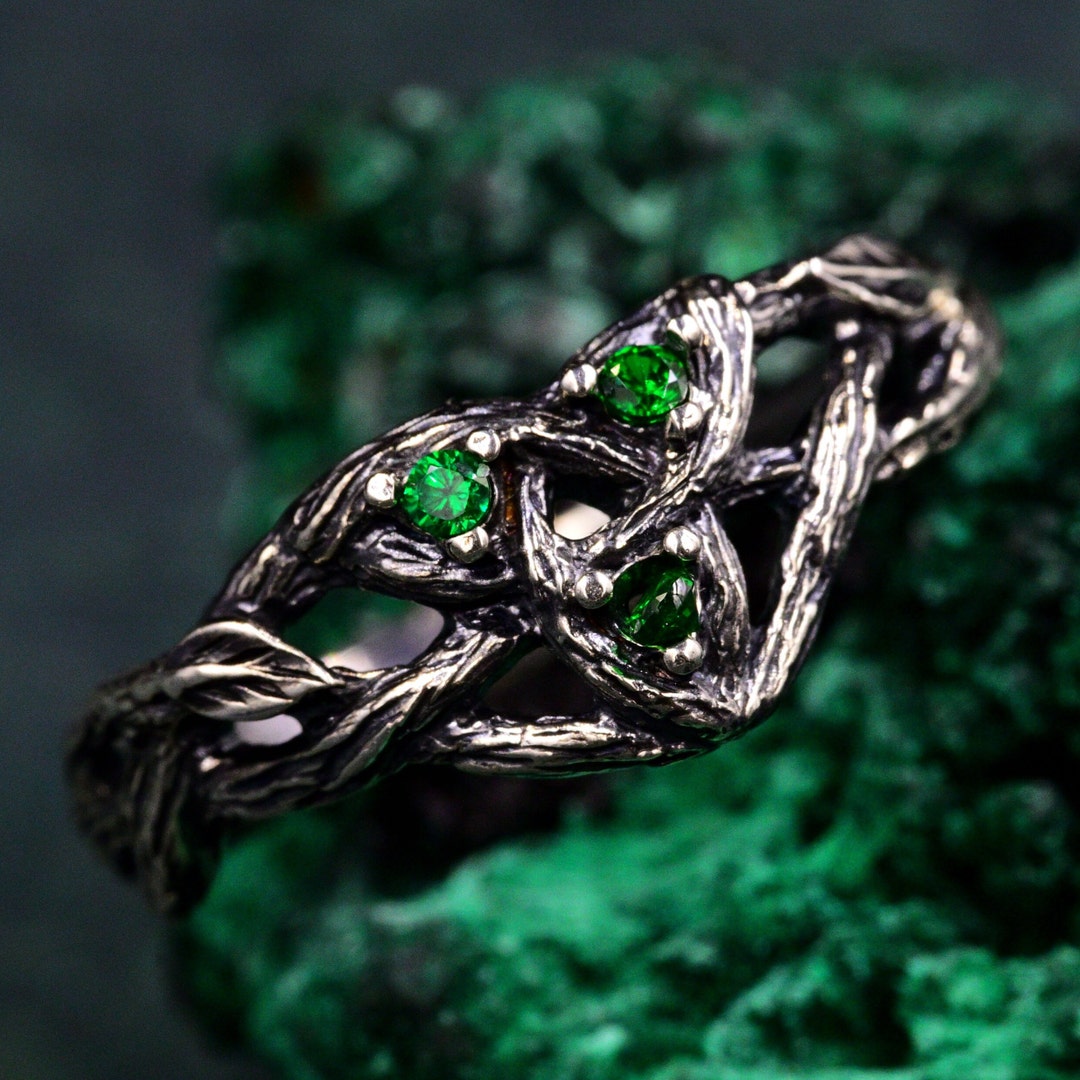 Women Silver Ring, Enchanted Forest Promise Ring, Mystic Woodland ...