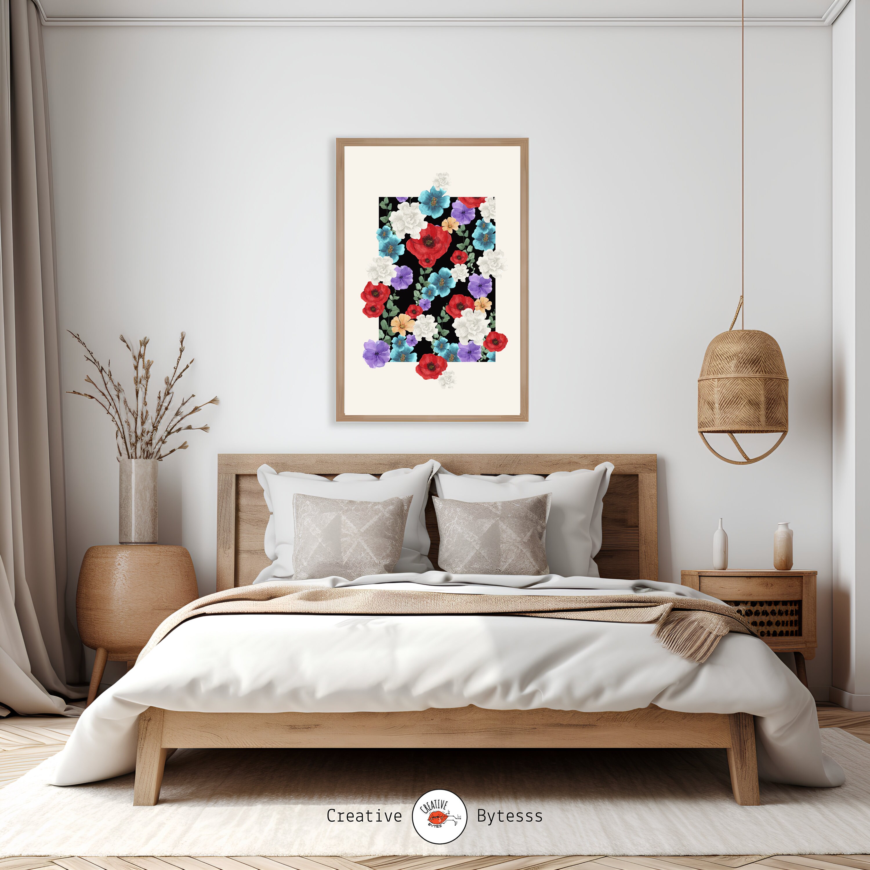 Flower Escape Printable Poster, Nature Wall Decor, Wild Flower Minimal ...