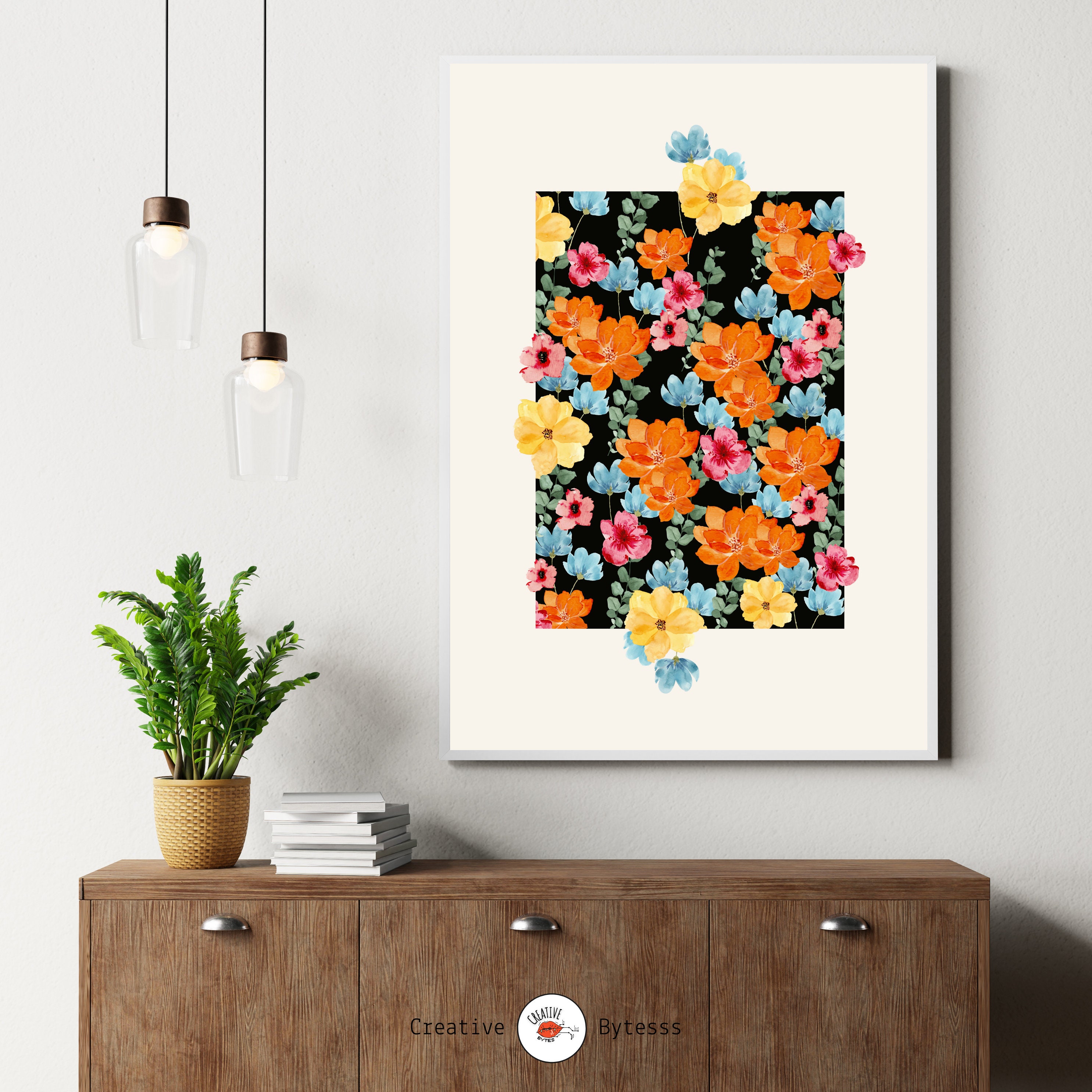 Flower Escape Printable Poster, Nature Wall Decor, Wild Flower Minimal ...