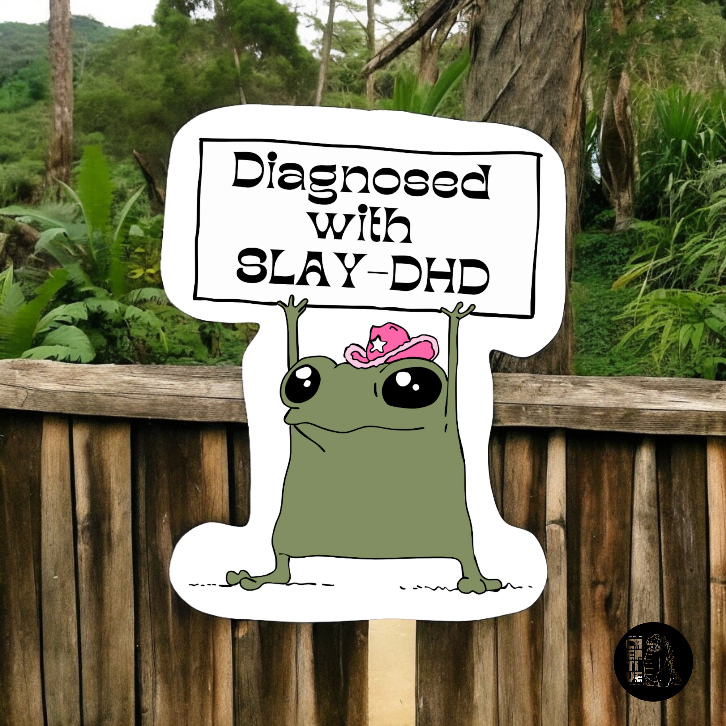 Diagnosed With SLAY-DHD Humorous Sticker - Funny Motivational Sticker ...