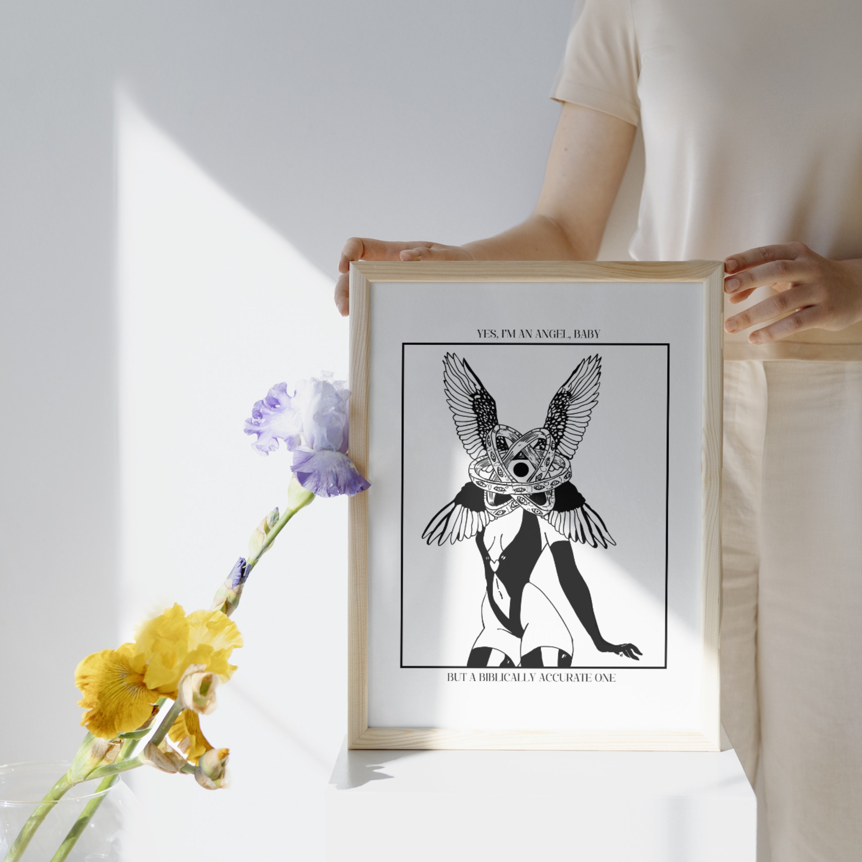 Biblically Accurate Angel Baby Print, Dark Cherubim Seraphim Art Print ...