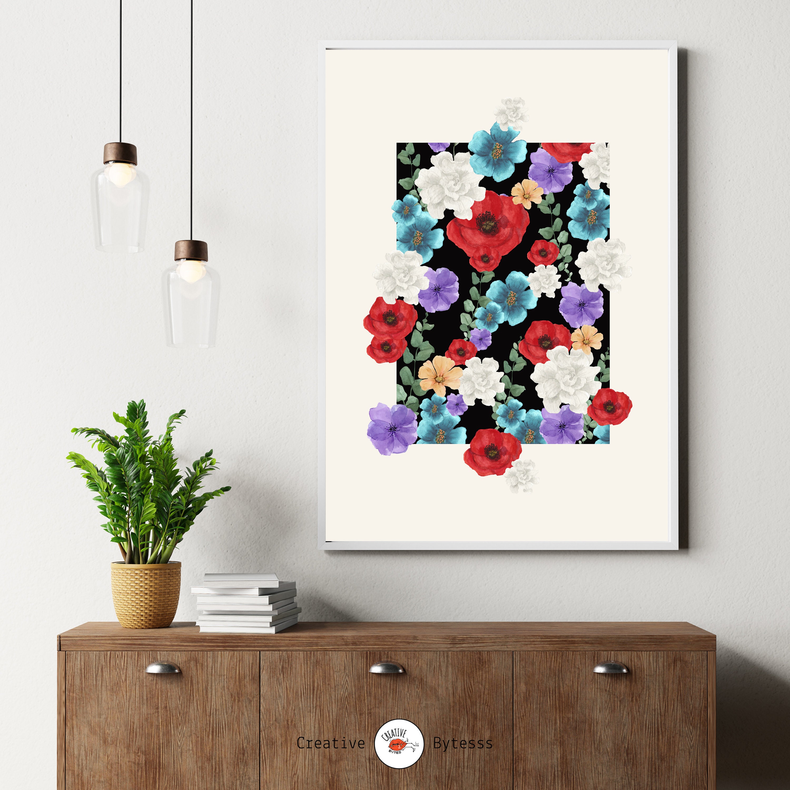 Flower Escape Printable Poster, Nature Wall Decor, Wild Flower Minimal ...
