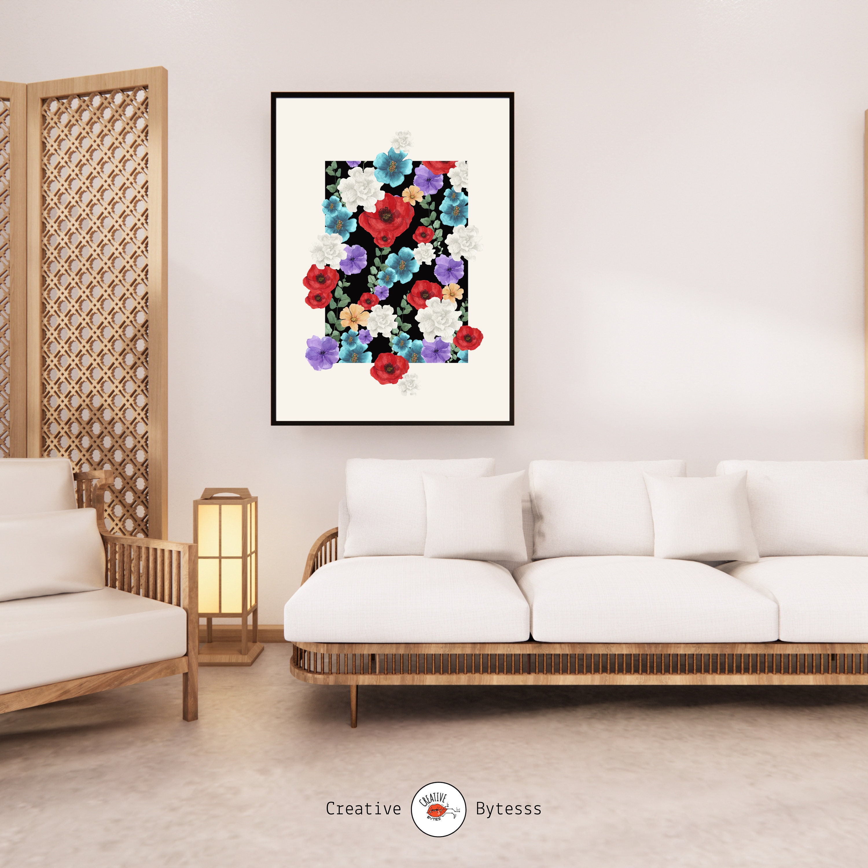 Flower Escape Printable Poster, Nature Wall Decor, Wild Flower Minimal ...