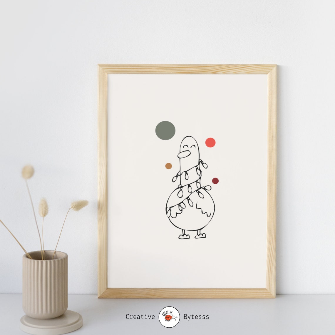 Happy Duck Merry Christmas Wall Art Print , Digital Gift Festive Ducks ...