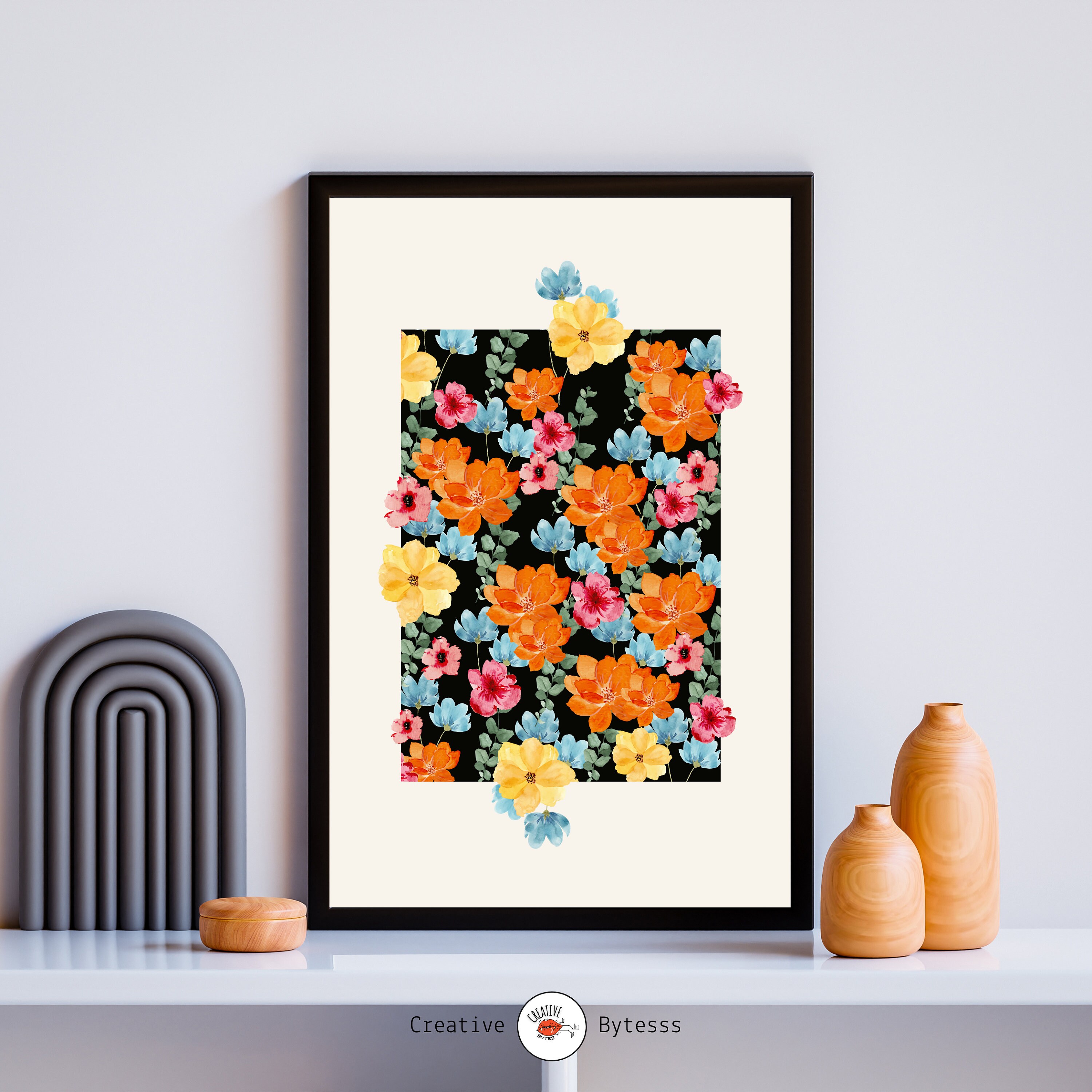 Flower Escape Printable Poster, Nature Wall Decor, Wild Flower Minimal ...