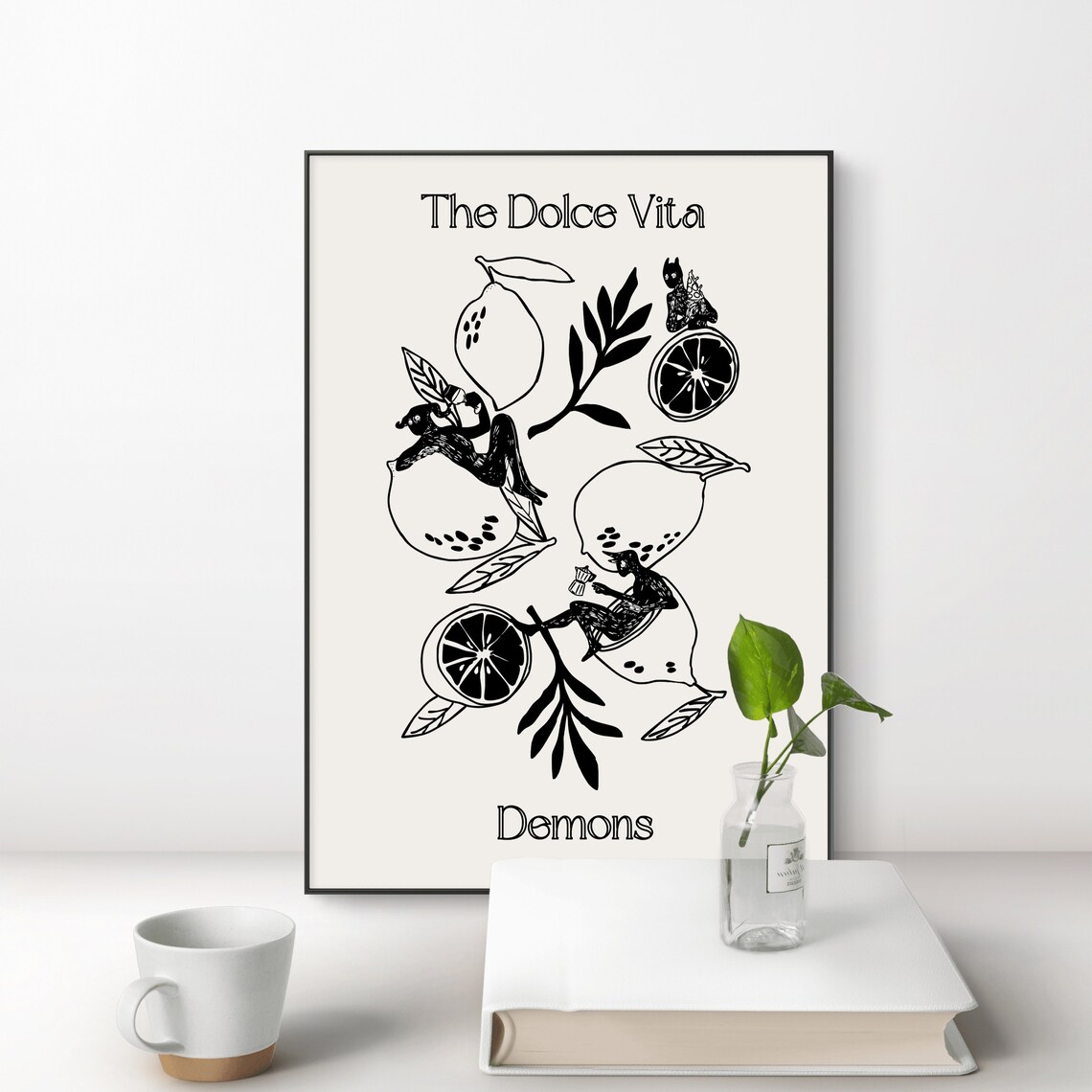 The Dolce Vita Demons Print, Unframed A3, Kitchen Italian Lemon Summer ...