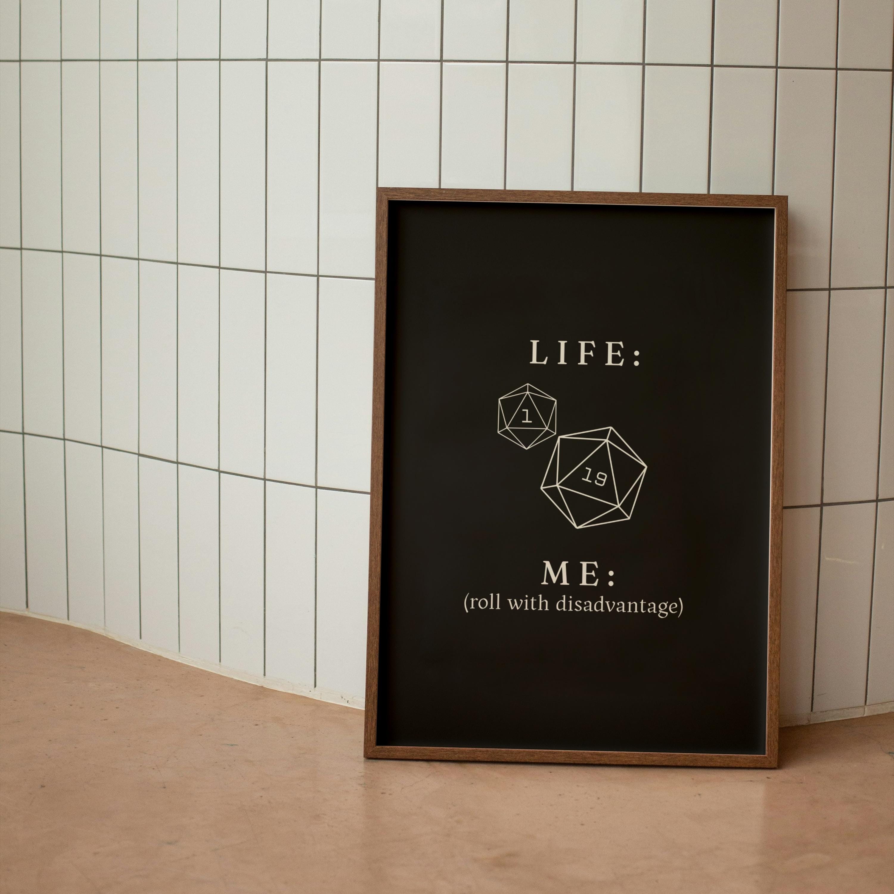 Dungeons and Dragons Digital Printable Poster, Roll With Disadvantage ...