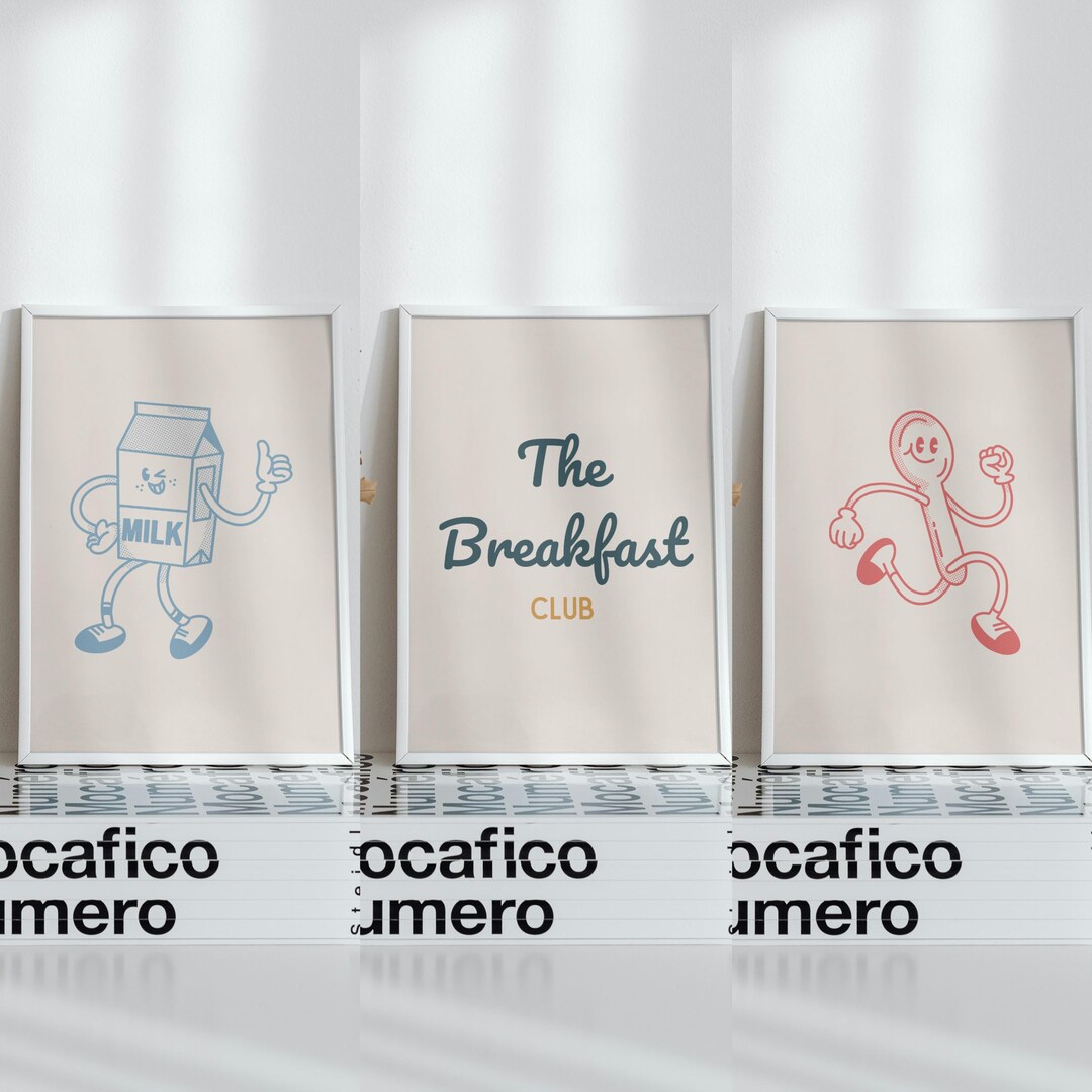 Set Di Stampe "the Breakfast Club" | Arte Minimal per Cucina | Poster ...