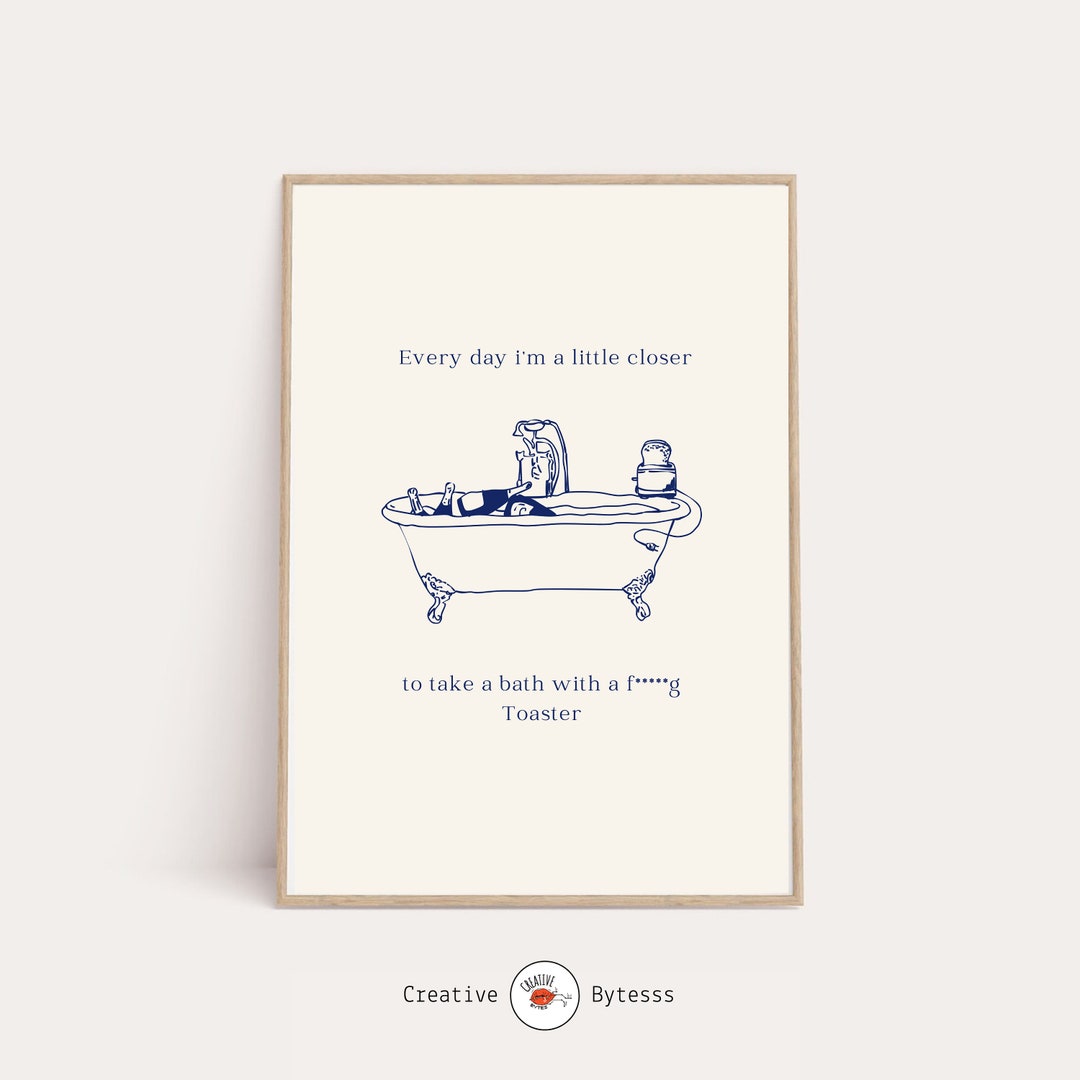 Toaster Bathtub PNG File, Cute Funny Printable Poster, Design for ...