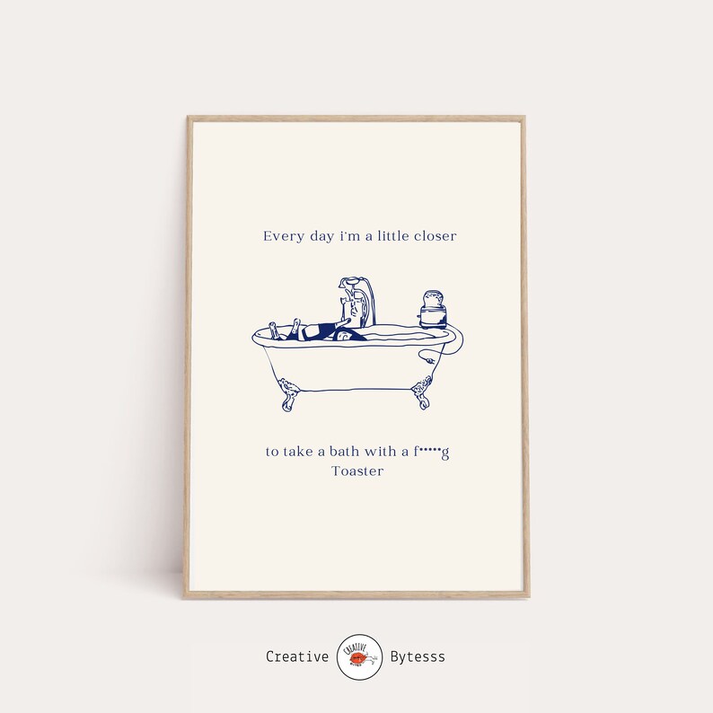 Toaster Bathtub PNG File, Cute Funny Printable Poster, Design for ...