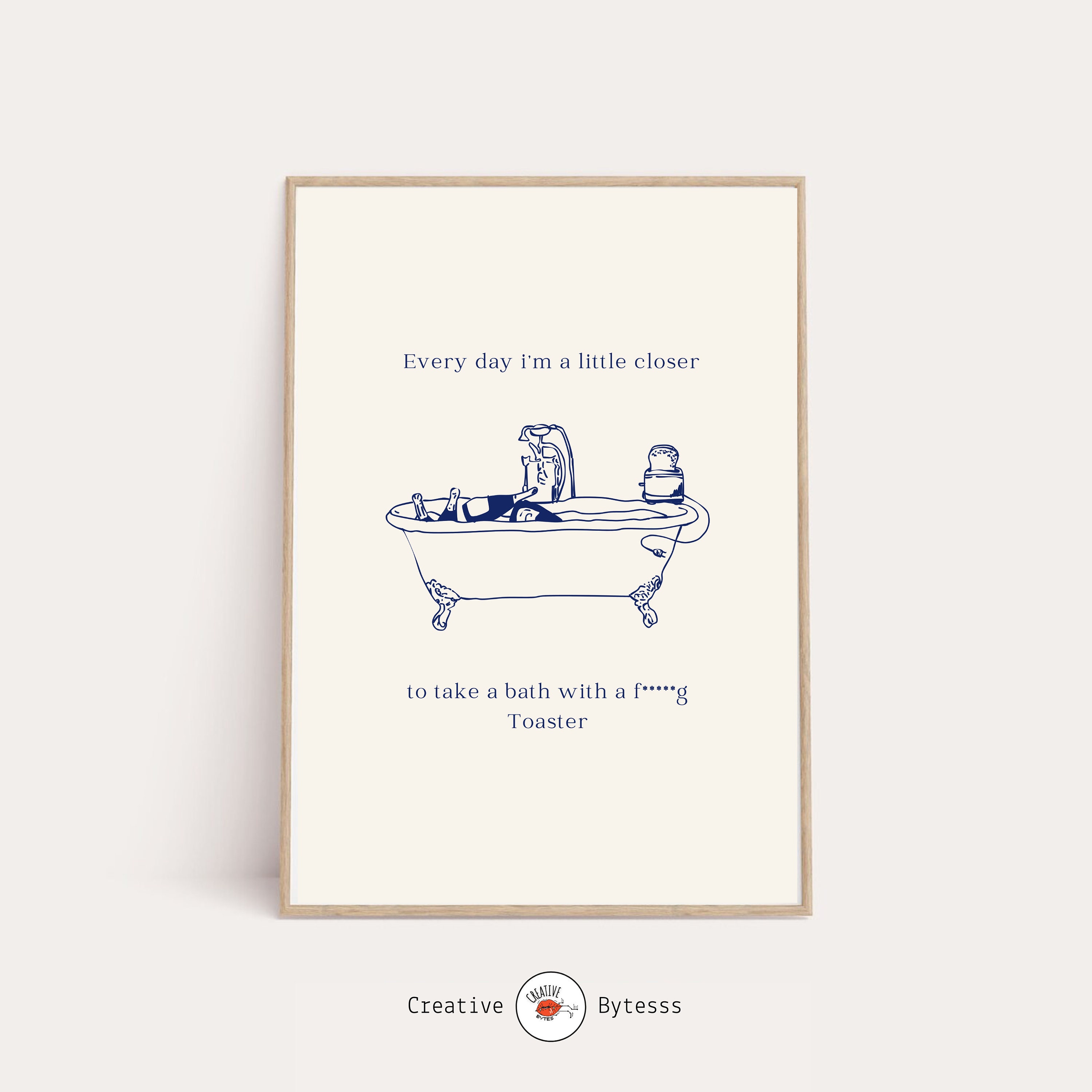Toaster Bathtub PNG File, Cute Funny Printable Poster, Design for ...