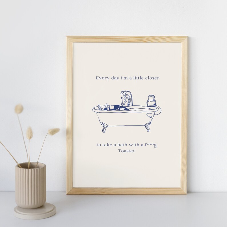 Toaster Bathtub PNG File, Cute Funny Printable Poster, Design for ...