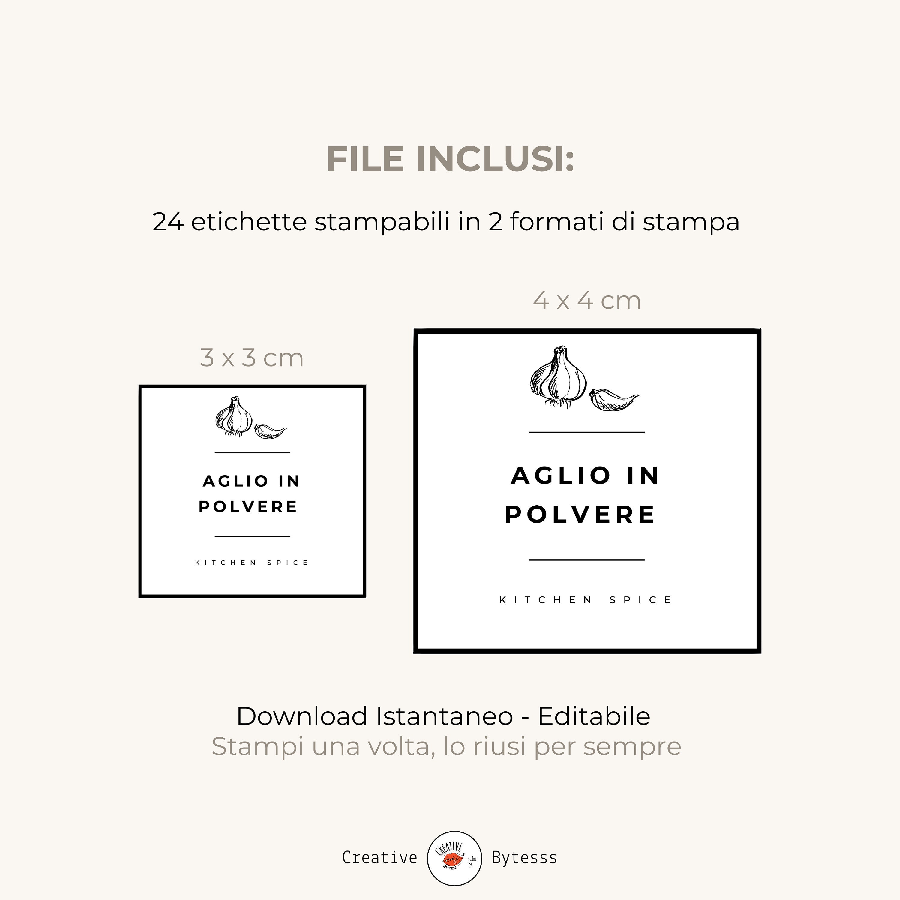 Minimalist Herbs and Spice Labels, Spice Jar Labels Template, Modern ...
