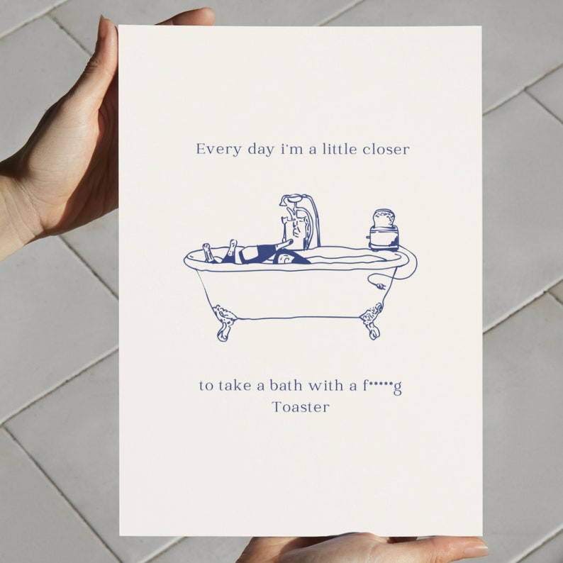 Toaster Bathtub PNG File, Cute Funny Printable Poster, Design for ...