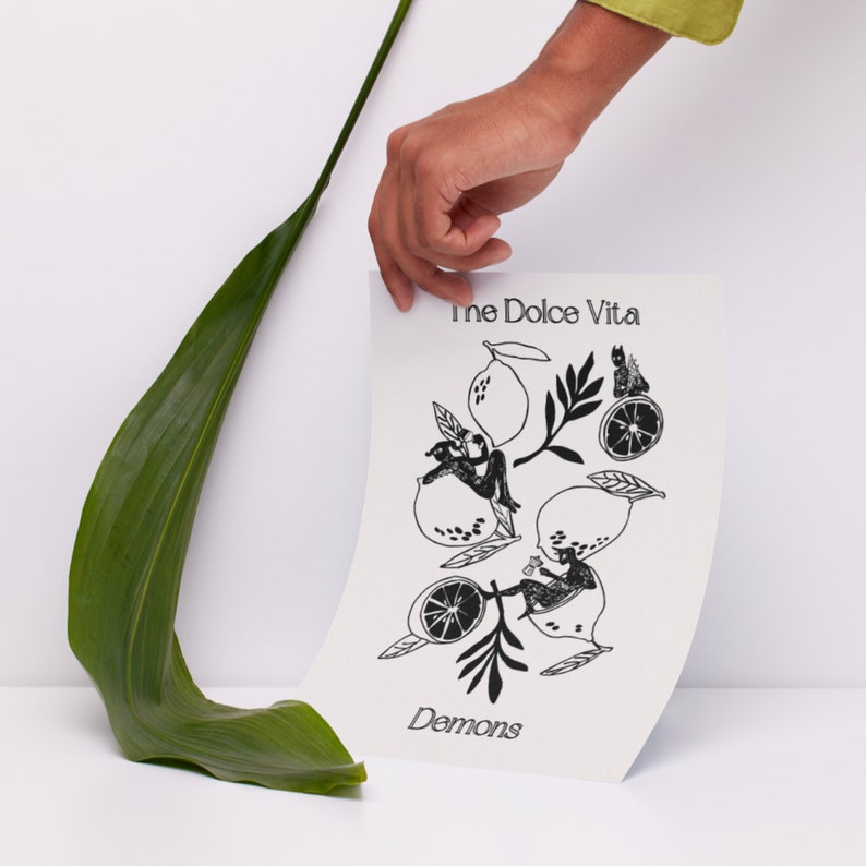 The Dolce Vita Demons Print, Unframed A3, Kitchen Italian Lemon Summer ...