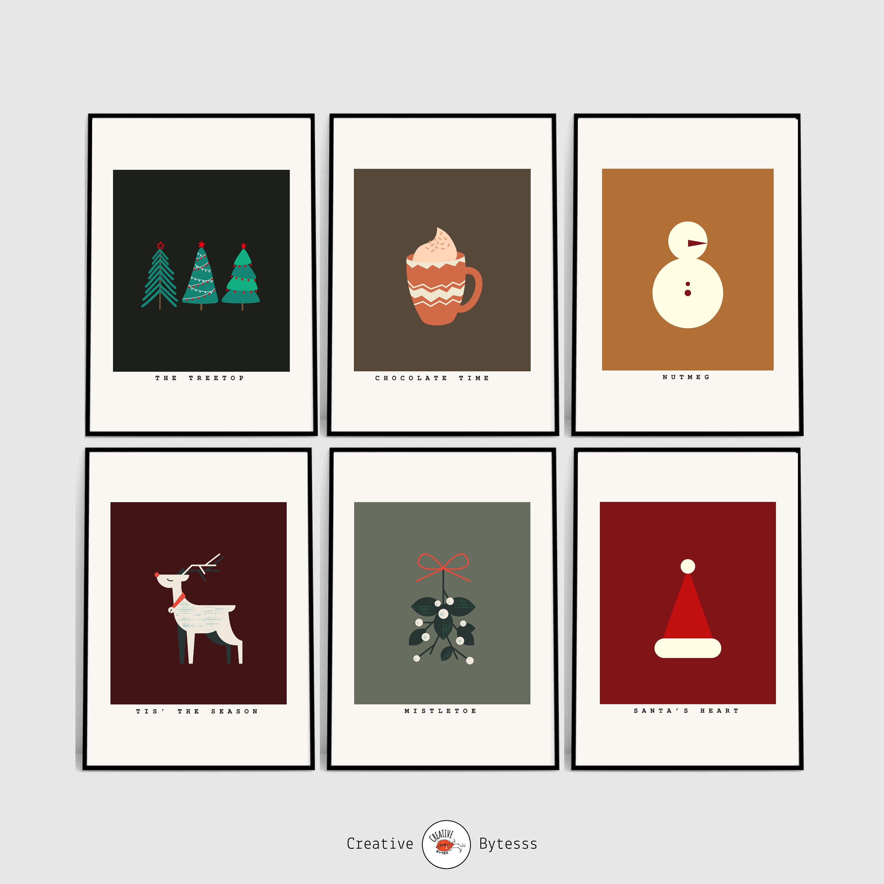 Minimal Christmas Bundle Printable Home Decor, Festive Neutral ...