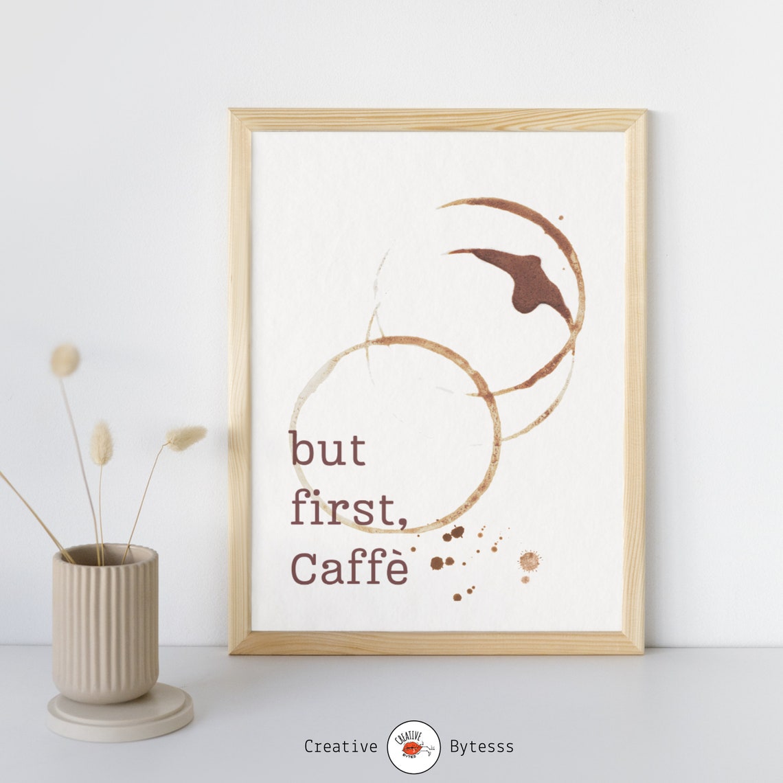 But First Caffè, Coffee Print, Modern Kitchen Wall Decor, Printable ...
