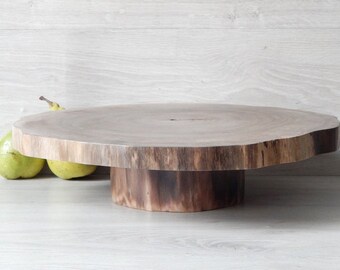 Wood Slab Cake Stand | Etsy