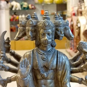 Panchmukhi Hanuman Idol in Brass 36 Cm Brass SANKAT MOCHAN Panchmukhi ...