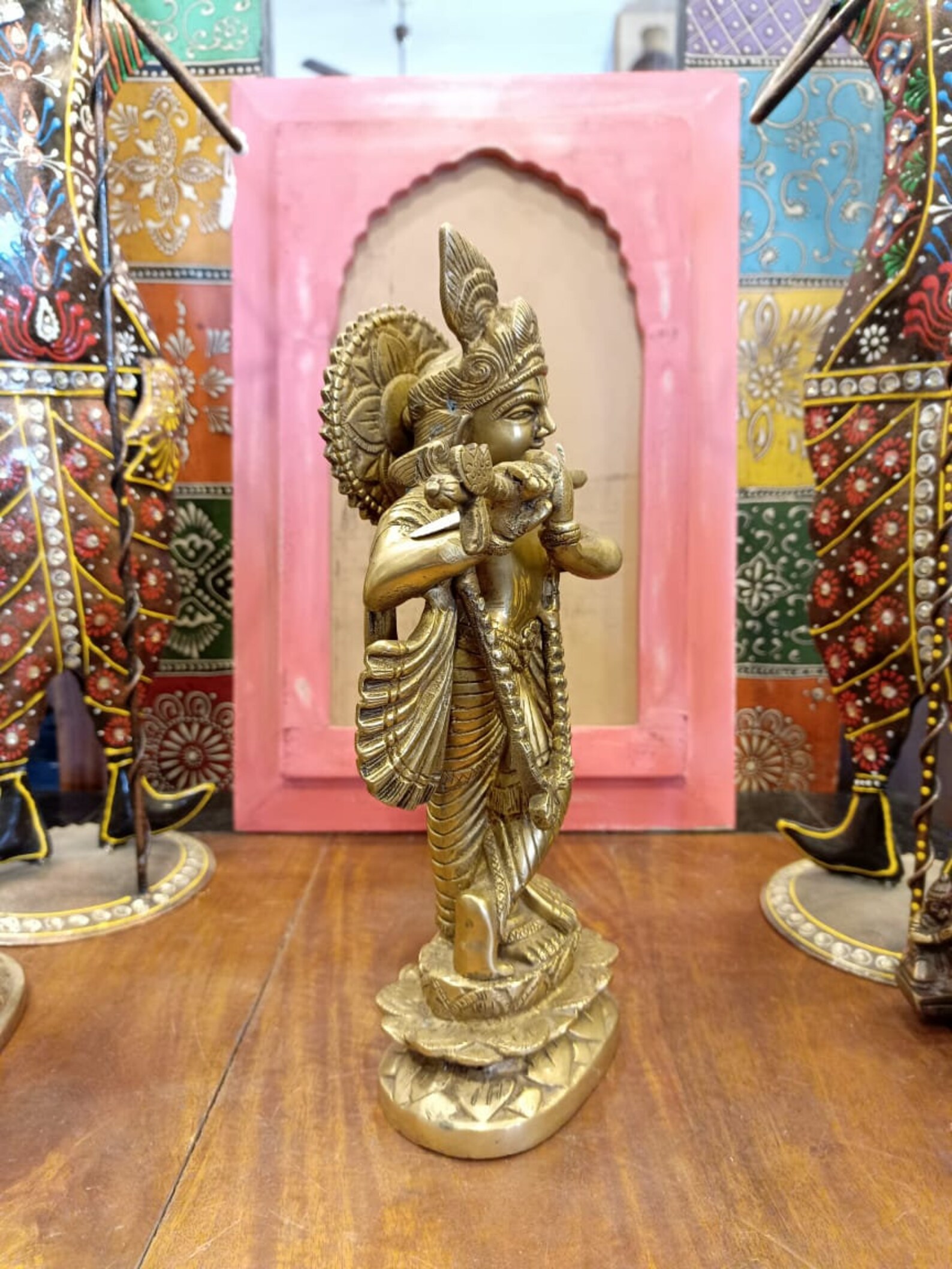 Krishna Statue, 29.5 CM Brass Gold Finish Krishna Statue , Krishna Idol ...