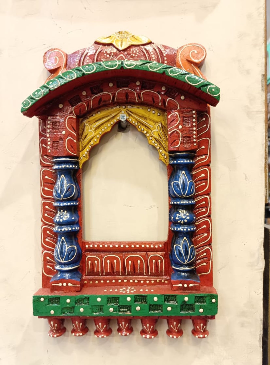 Handcrafted Wooden Jhakokha ,antique Small Wooden Jharokha ,rajasthani ...