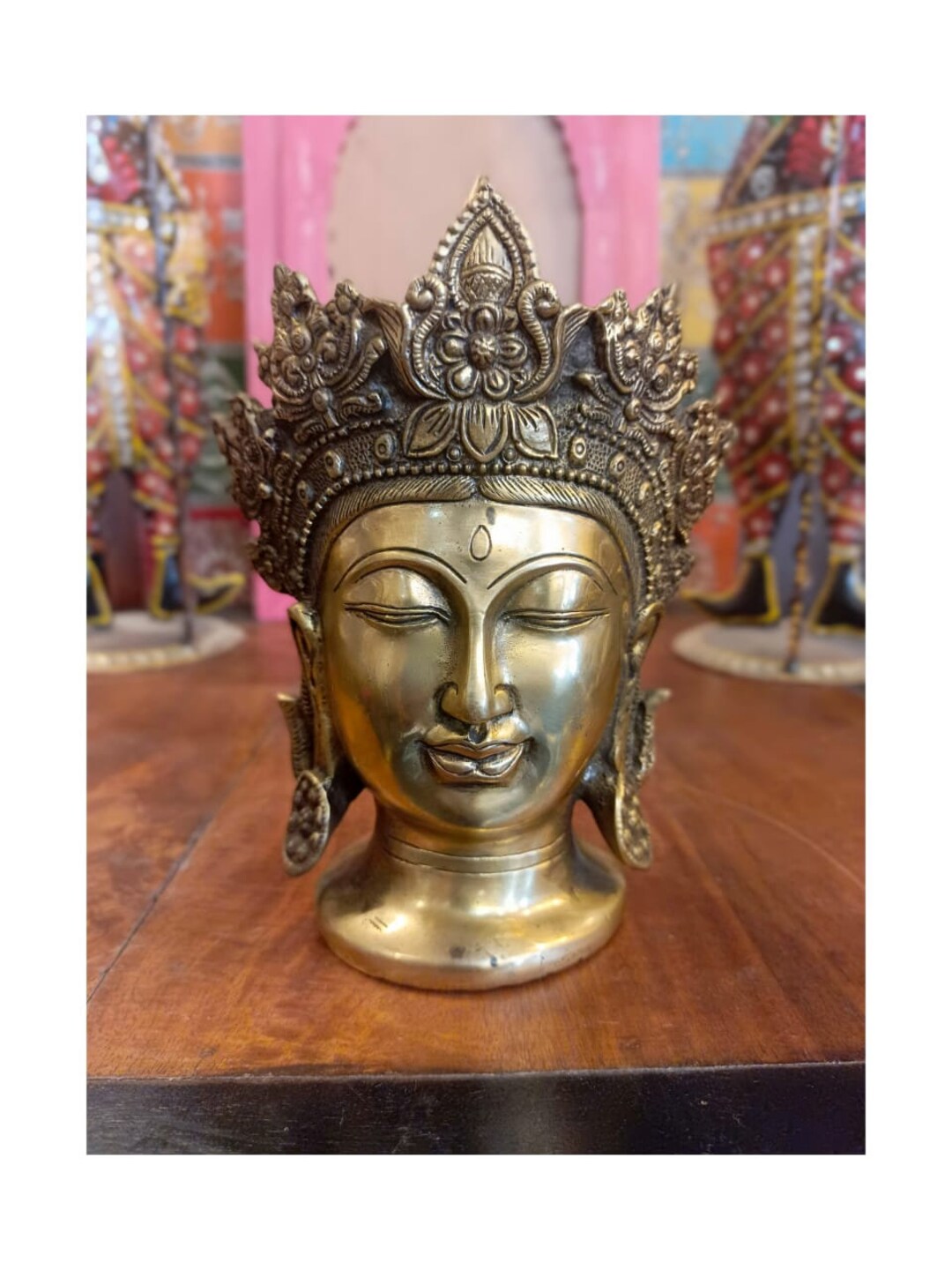 Tibetan Buddhist Saviour Goddess Green Tara Face in Brass .35 - Etsy