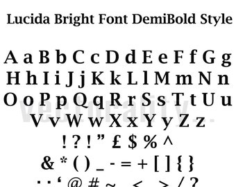 Lucida Bright Font - Etsy