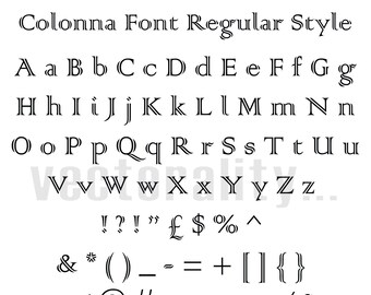 Colonna Font - Etsy